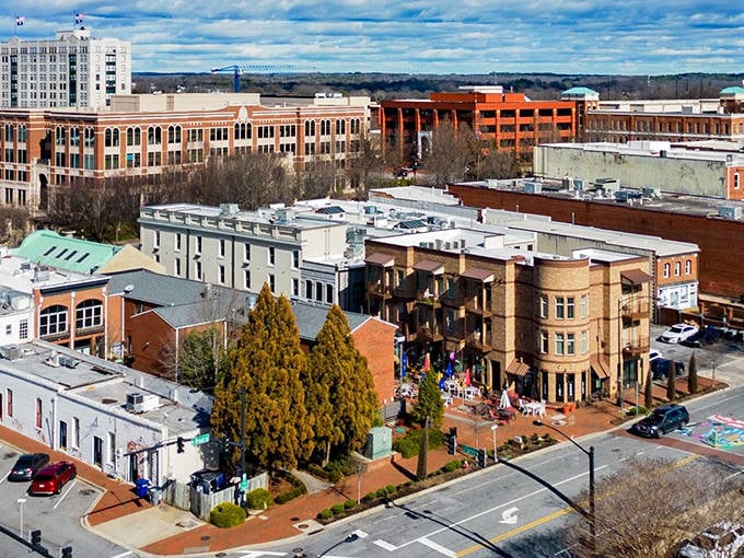 From above, Spartanburg reveals itself as the perfect-sized city&mdash;big enough for amenities, small enough for your Social Security check to feel substantial.