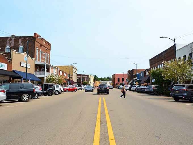 Downtown's colorful buildings line up like friendly neighbors, creating a walkable main street where window shopping easily turns into actual shopping.