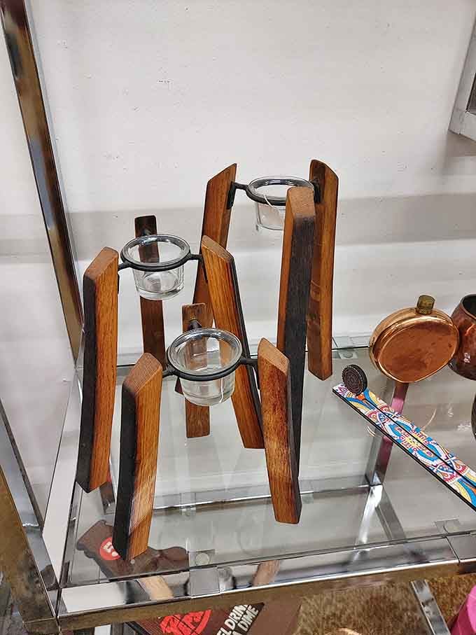 Mid-century modern meets rustic functionality in these wooden candle holders&mdash;the kind of conversation piece that makes dinner guests wonder about your excellent taste.