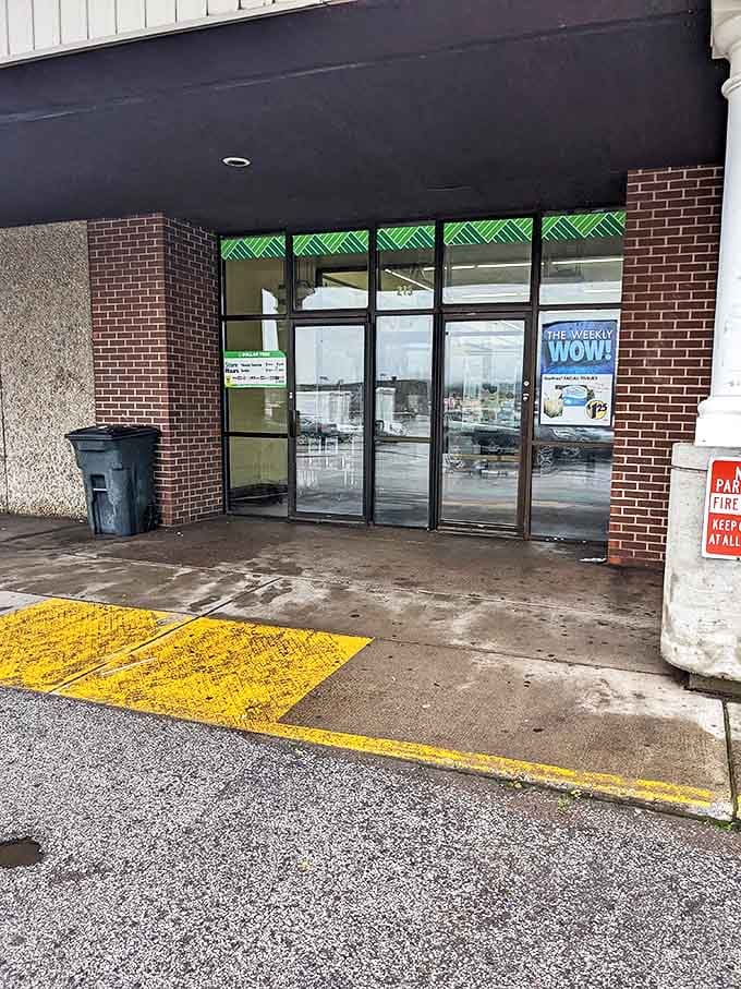 The entrance to bargain paradise, where Duluth shoppers enter with empty carts and exit with full bags and fuller wallets.