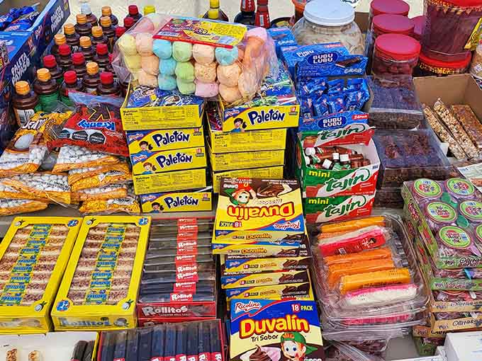 Mexican candies and treats add international flavor to your shopping cart, because variety truly is the spice of flea market life.