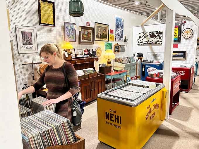 The vinyl revival lives on as shoppers dig through crates of albums, hunting for that perfect soundtrack to their next dinner party.