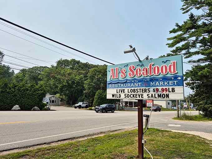 That roadside sign isn't just advertising; it's a beacon of hope for travelers seeking authentic coastal flavor.