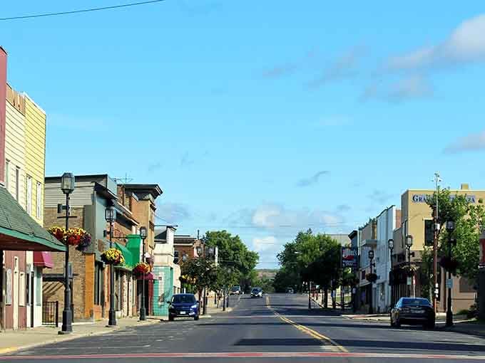 Eveleth's main drag captures that quintessential small-town charm where rush hour means three cars at the four-way stop around 5 o'clock.