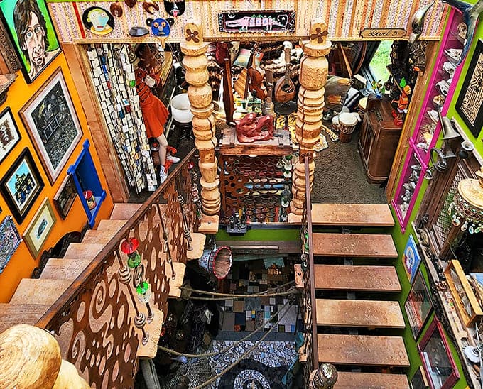 A view down the stairs reveals the three-dimensional puzzle that is Luna Parc's interior&mdash;where every level offers new discoveries.