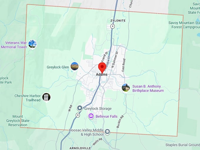 16. adams, ma map