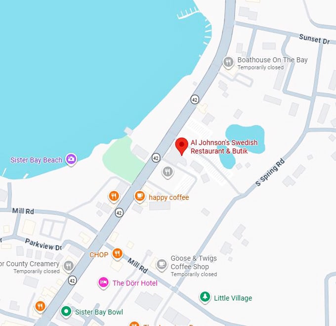 16. al johnson’s swedish restaurant & butik map