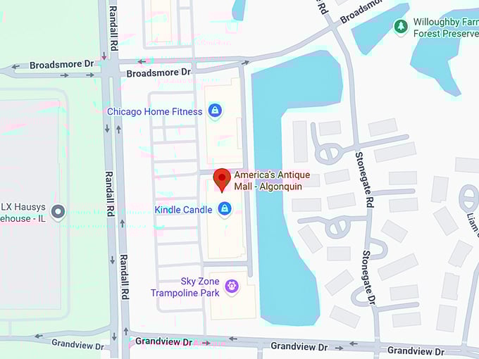 16. america's antique mall algonquin map