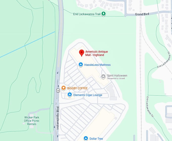 16. america's antique mall highland map