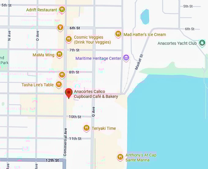 anacortes calico cupboard café & bakery map