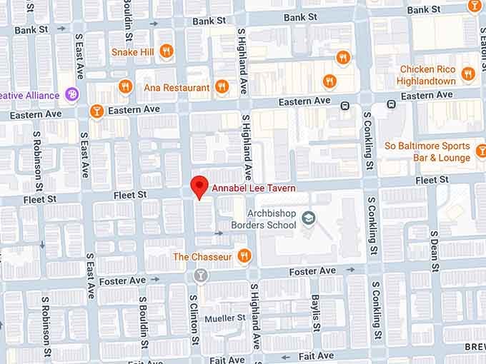 16. annabel lee tavern map