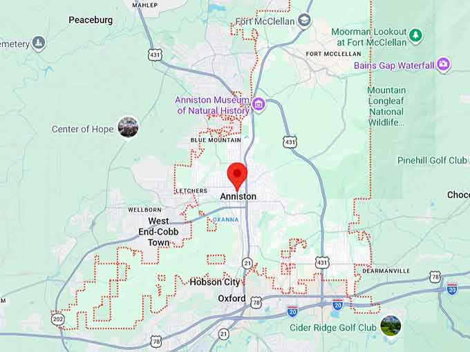 16. anniston, al map