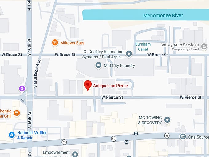 antiques on pierce map