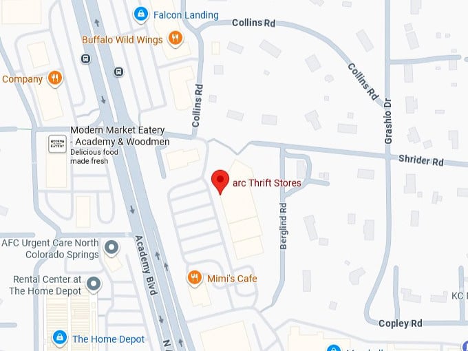 16. arc thrift stores's map