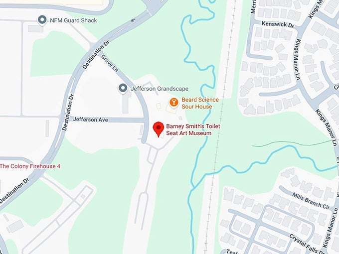 16. barney smith's toilet seat art museum map