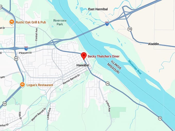 16. becky thatcher's diner map