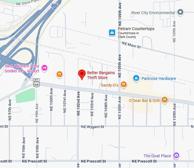 16. better bargains thrift store map