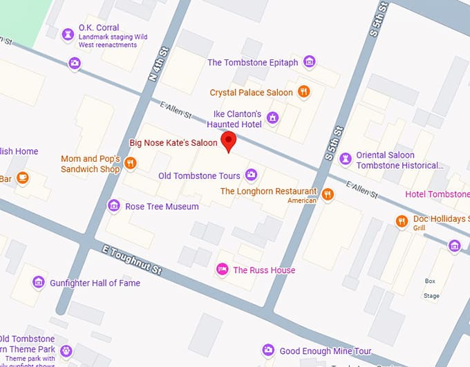 16. big nose kate's saloon map