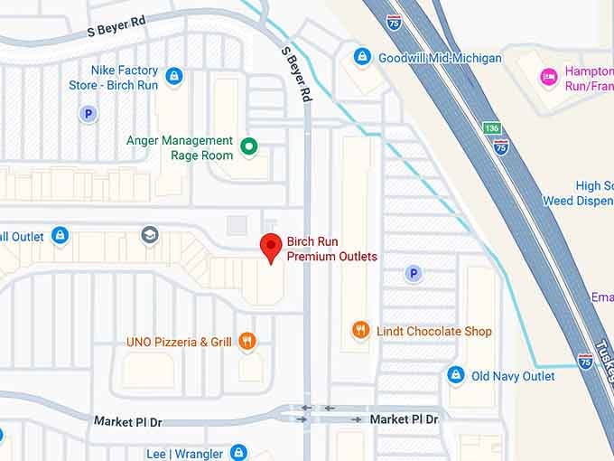 16. birch run premium outlets map
