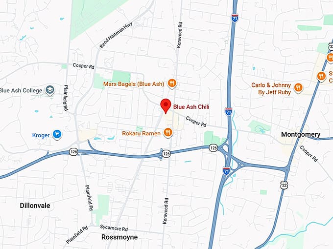 16. blue ash chili map