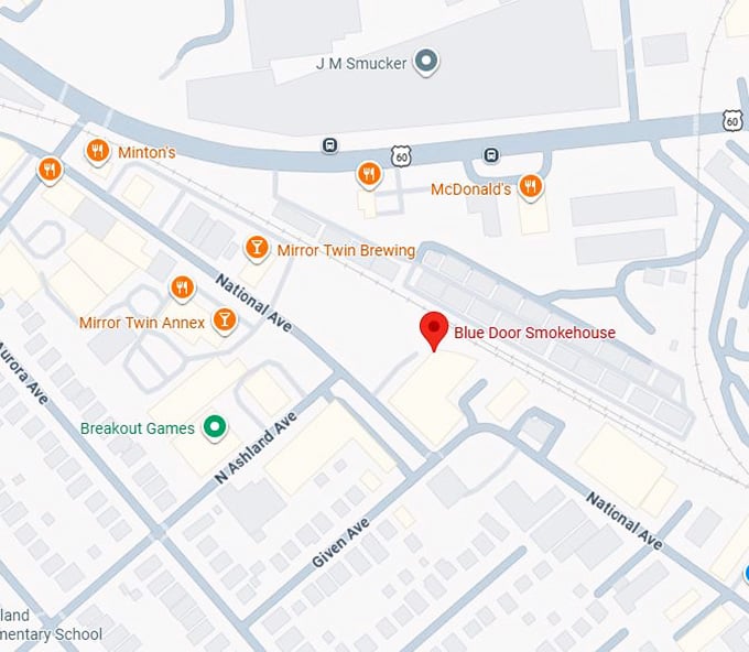 16. blue door smokehouse map