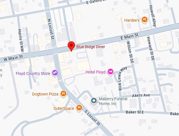 16. blue ridge diner map