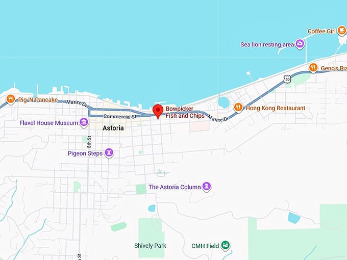 16. bowpicker fish and chips map