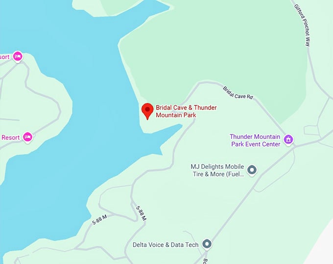 16. bridal cave & thunder mountain park map