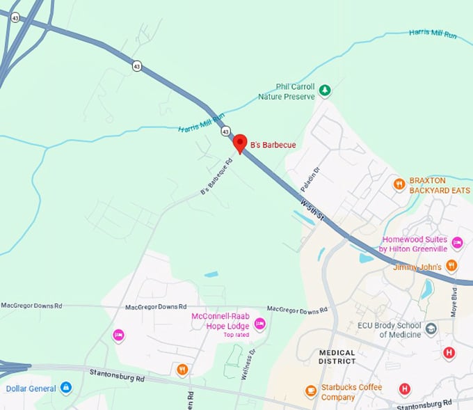 16. b's barbecue map