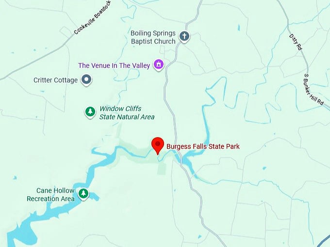 16. burgess falls state park map