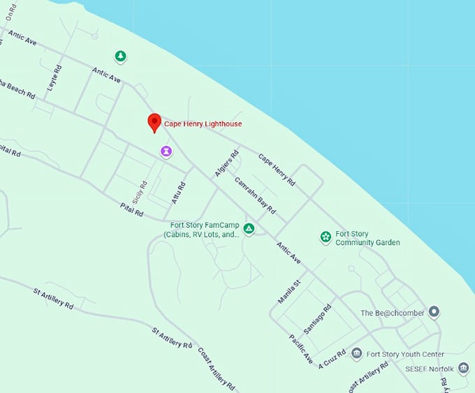 16. cape henry lighthouse map