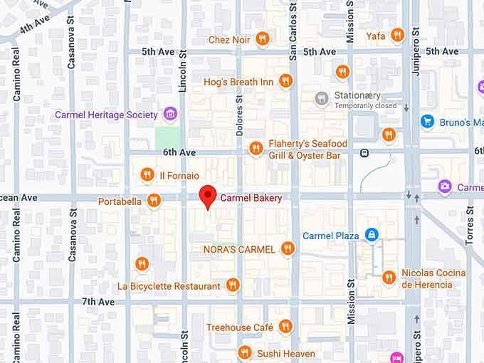16. carmel bakery map