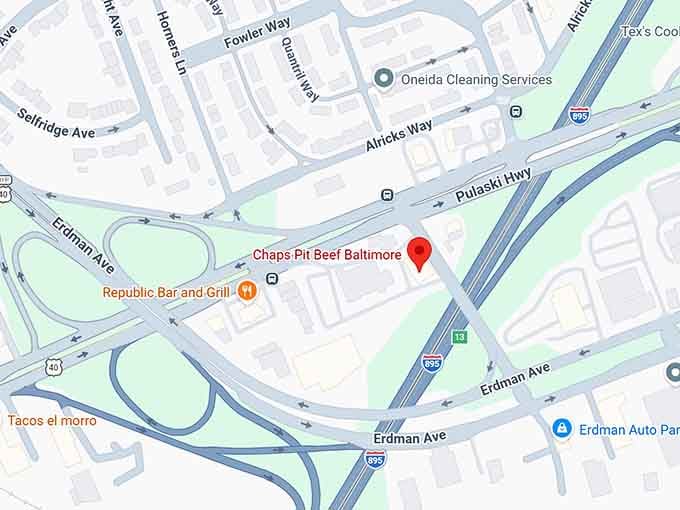 16. chaps pit beef baltimore map