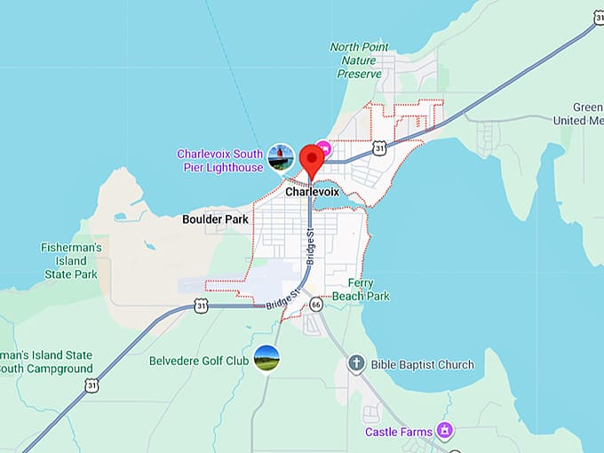 16. charlevoix mi map