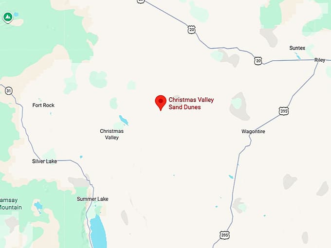 16. christmas valley sand dunes map