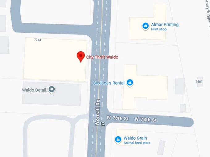 16. city thrift waldo map