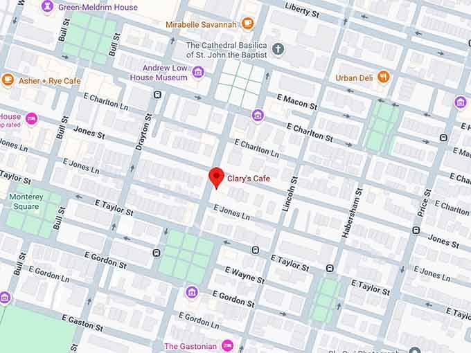 16. clary's cafe map