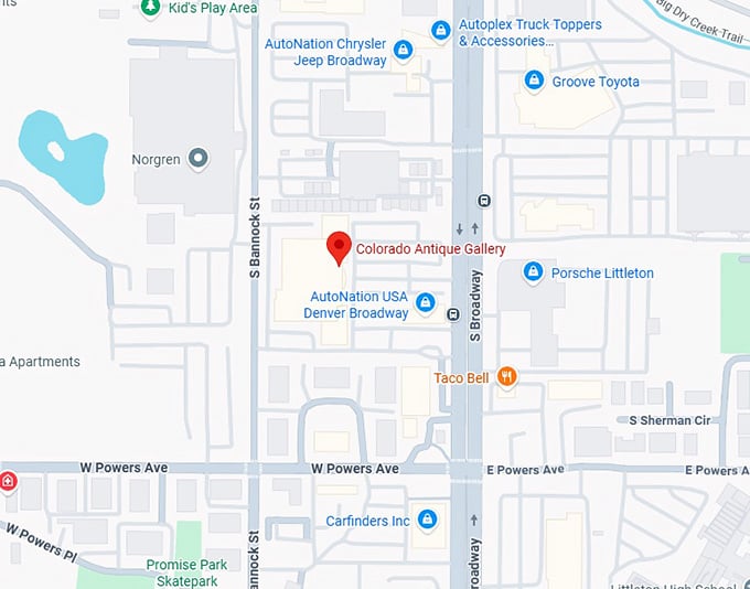 colorado antique gallery map