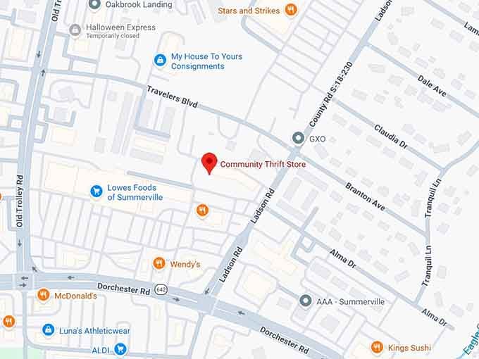 community thrift store map