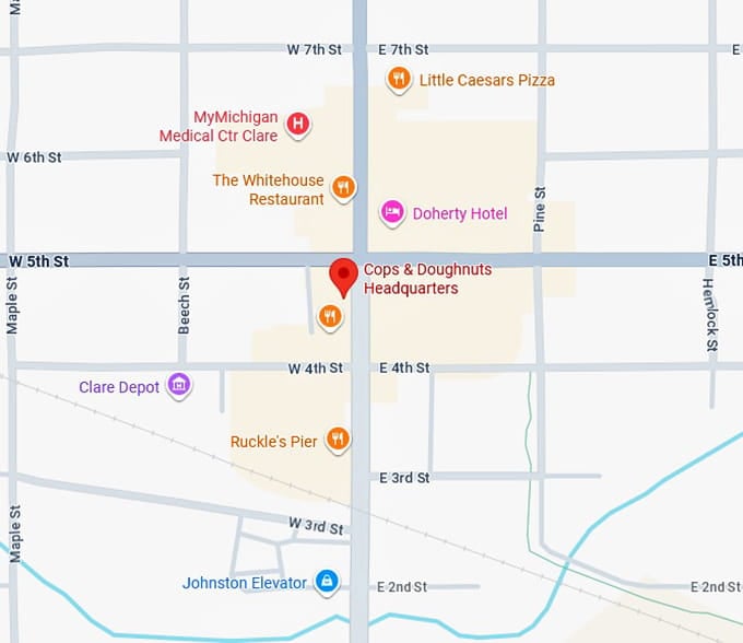 16. cops & doughnuts headquarters map