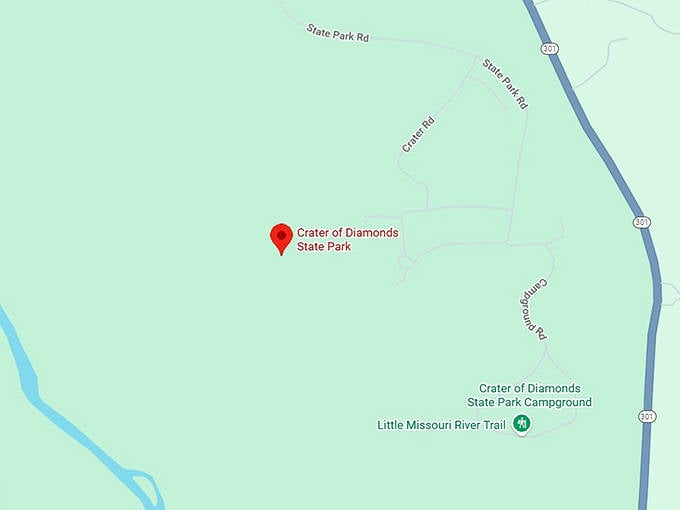 16. crater of diamonds state park map