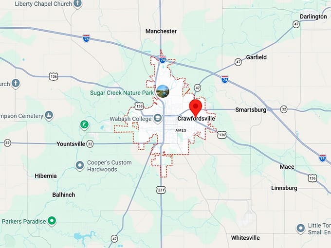16. crawfordsville in map