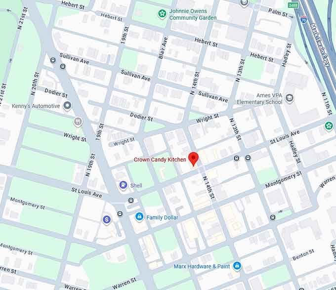 16. crown candy kitchen map