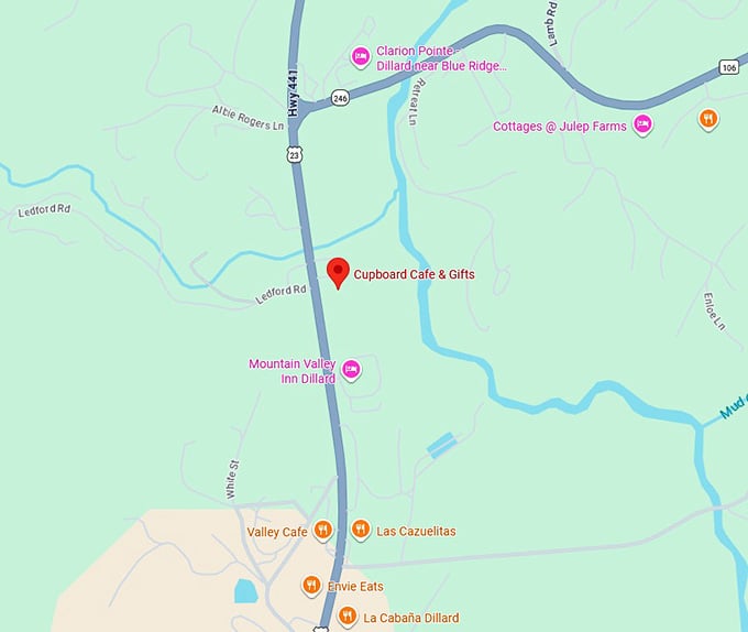 16. cupboard cafe & gifts map