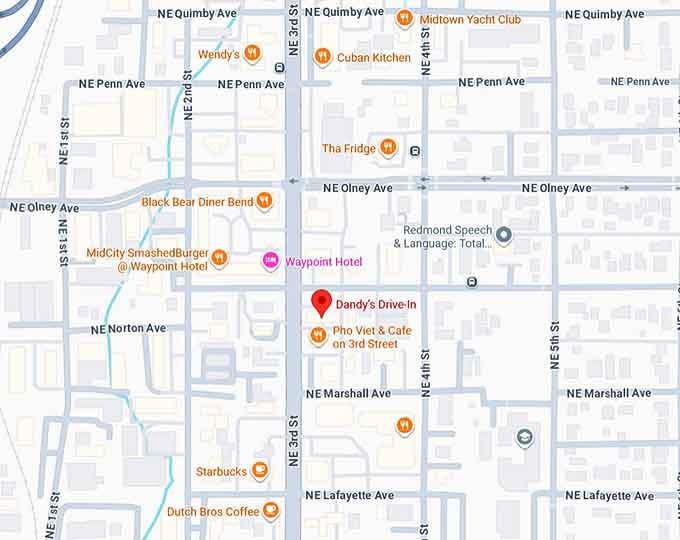 dandy&rsquo;s drive in map