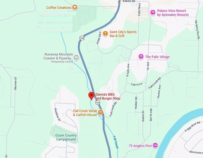 16. danna's bbq and burger shop map