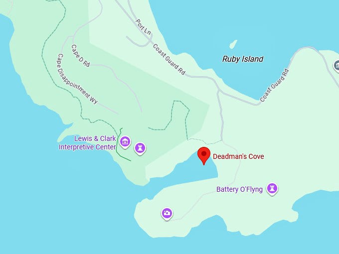 deadman's cove map
