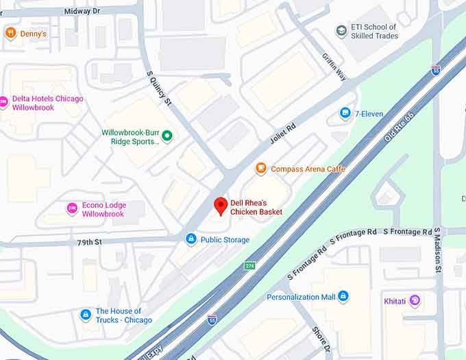 dell rhea's chicken basket map