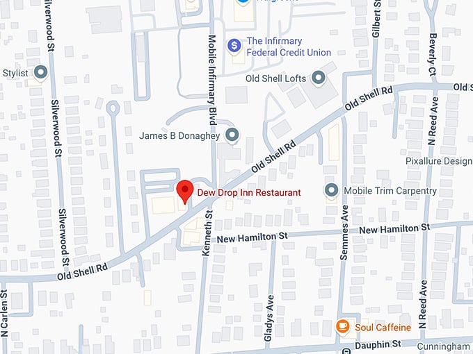 dew drop inn restaurant map