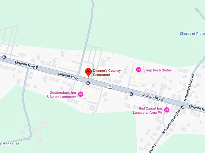 16. dienner’s country restaurant map